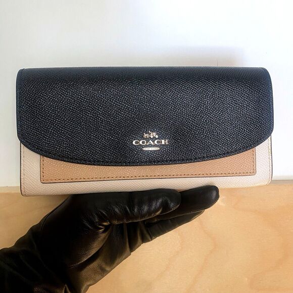Coach | Bags | Coach Color Block Envelope Style Long Clutch Wallet ...